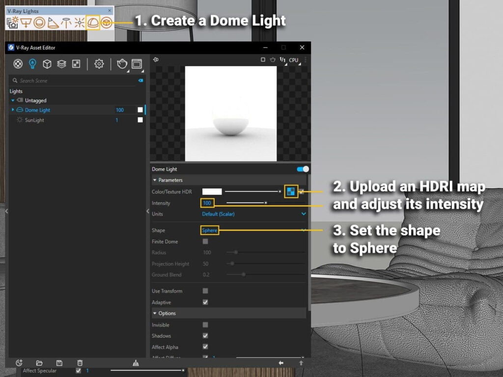 Improve Dome Light and HDRI Maps in V-Ray for SketchUp - Educk.org